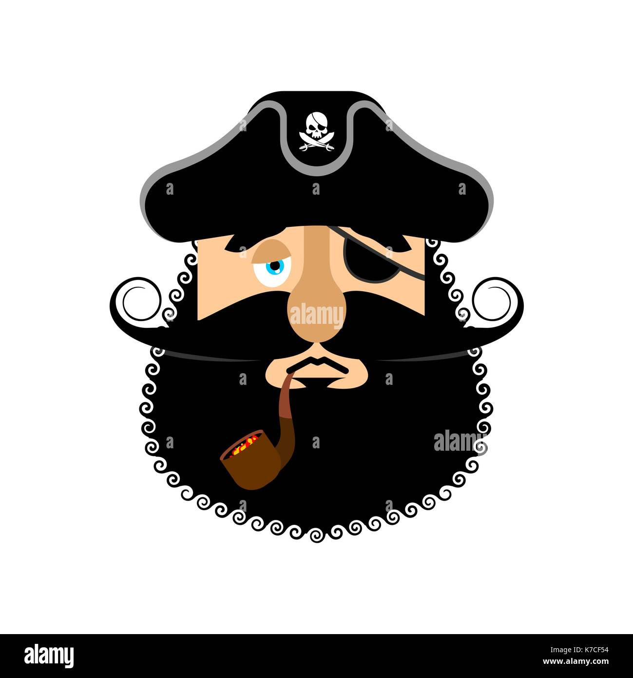 Pirate sad emoji head. Filibuster wailful emotion face. Buccaneer ...