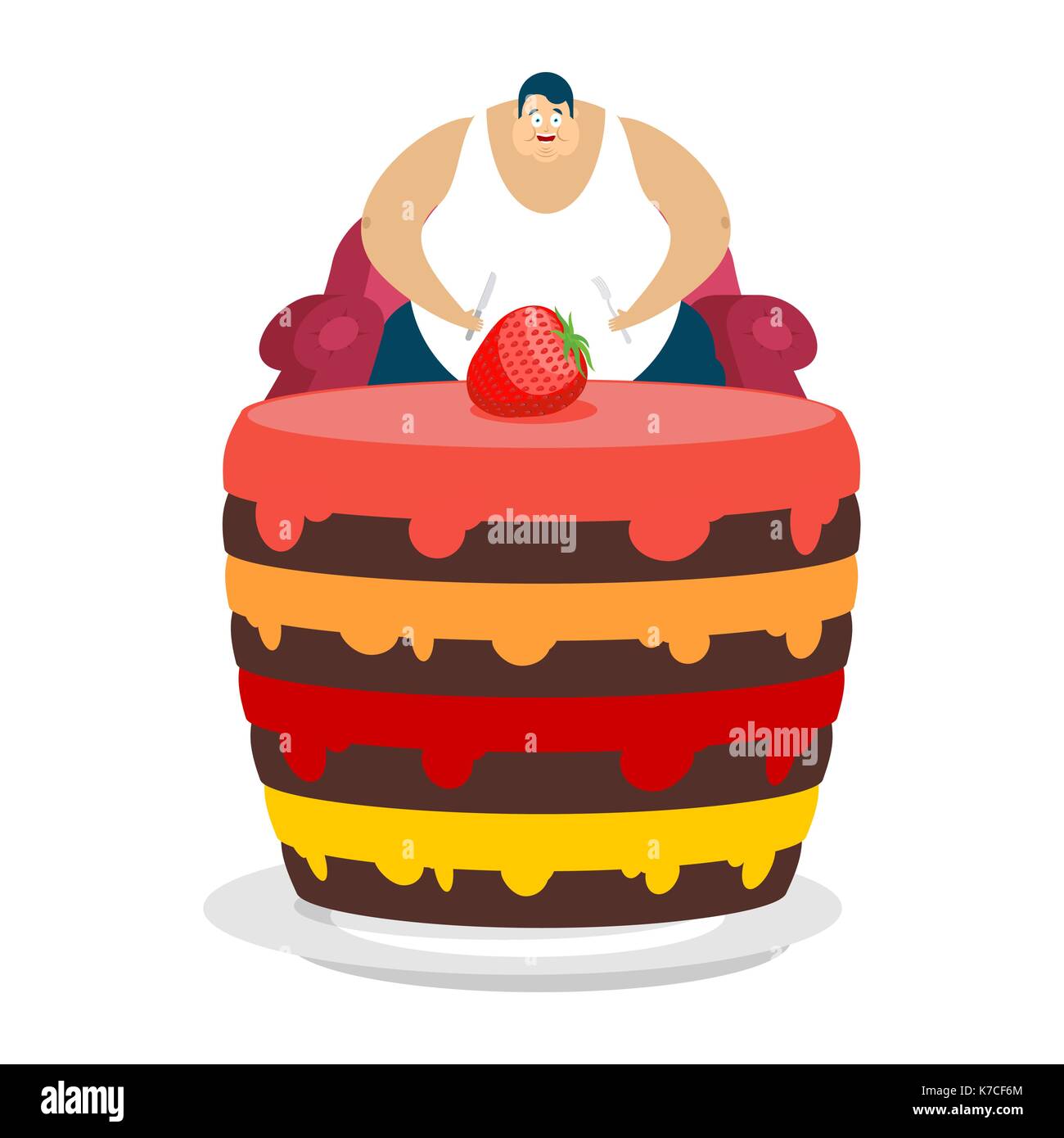 Obese Man Eating Cake High Resolution Stock Photography and Images - Alamy