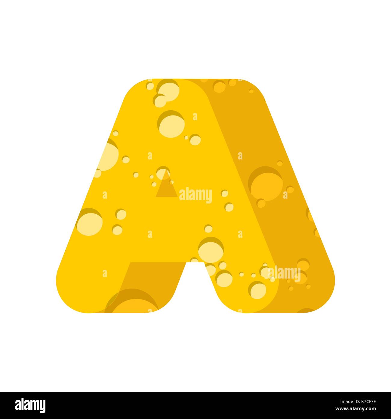 Letter A cheese font. Symbol of cheesy alphabet. Dairy Food type sign ...