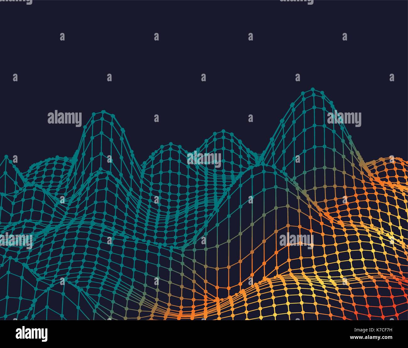 Abstract cyberspace landscape. Vector frame background country ...