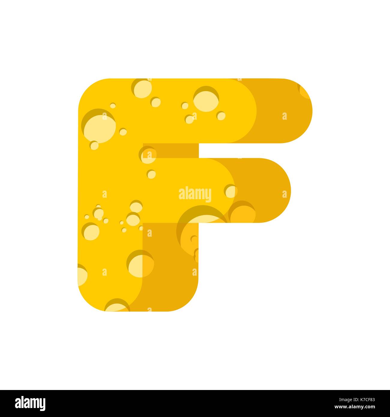 Letter F cheese font. Symbol of cheesy alphabet. Dairy Food type sign ...