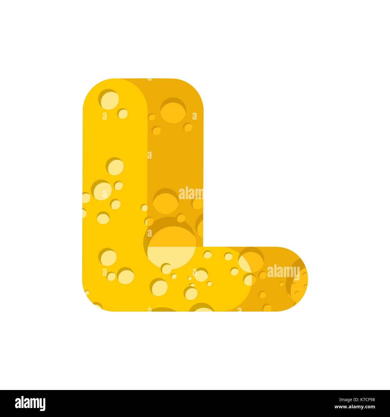 Letter L cheese font. Symbol of cheesy alphabet. Dairy Food type sign ...