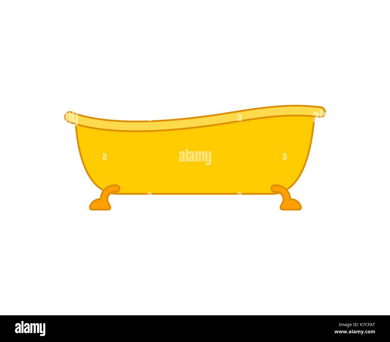 Golden Bath . Yellow bathtub. rich Bathroom accessory. Vector ...