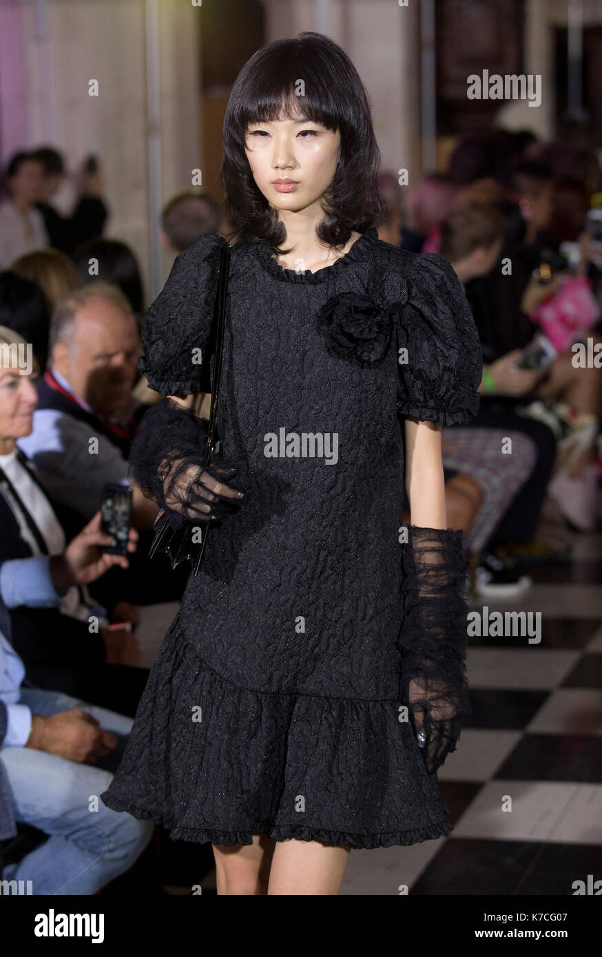 Models on the catwalk during the Ryan LO at London Fashion Week SS18 ...