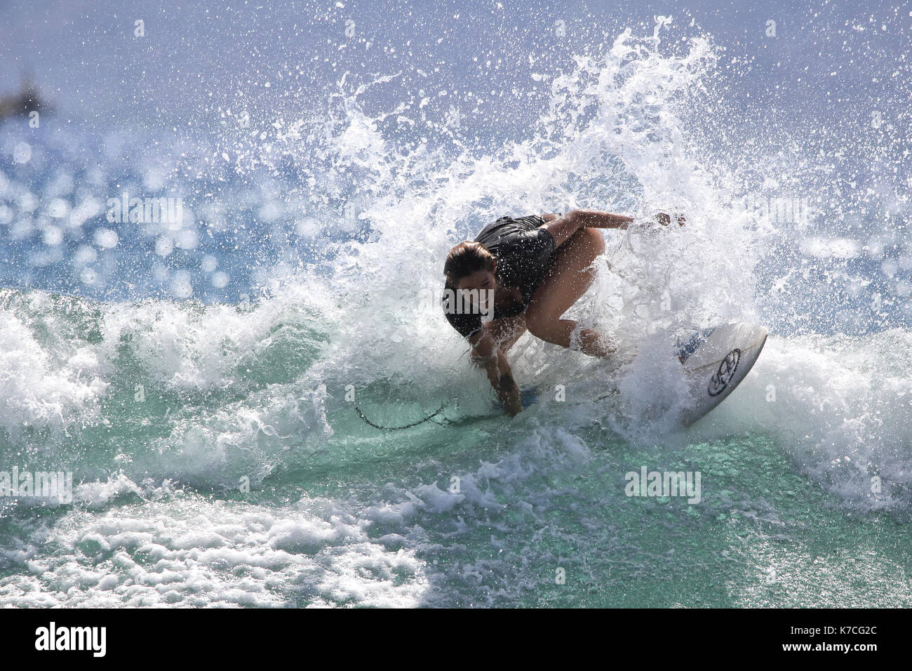 Extreme action surf shot at Breakwall in Lahaina on Maui Stock Photo ...