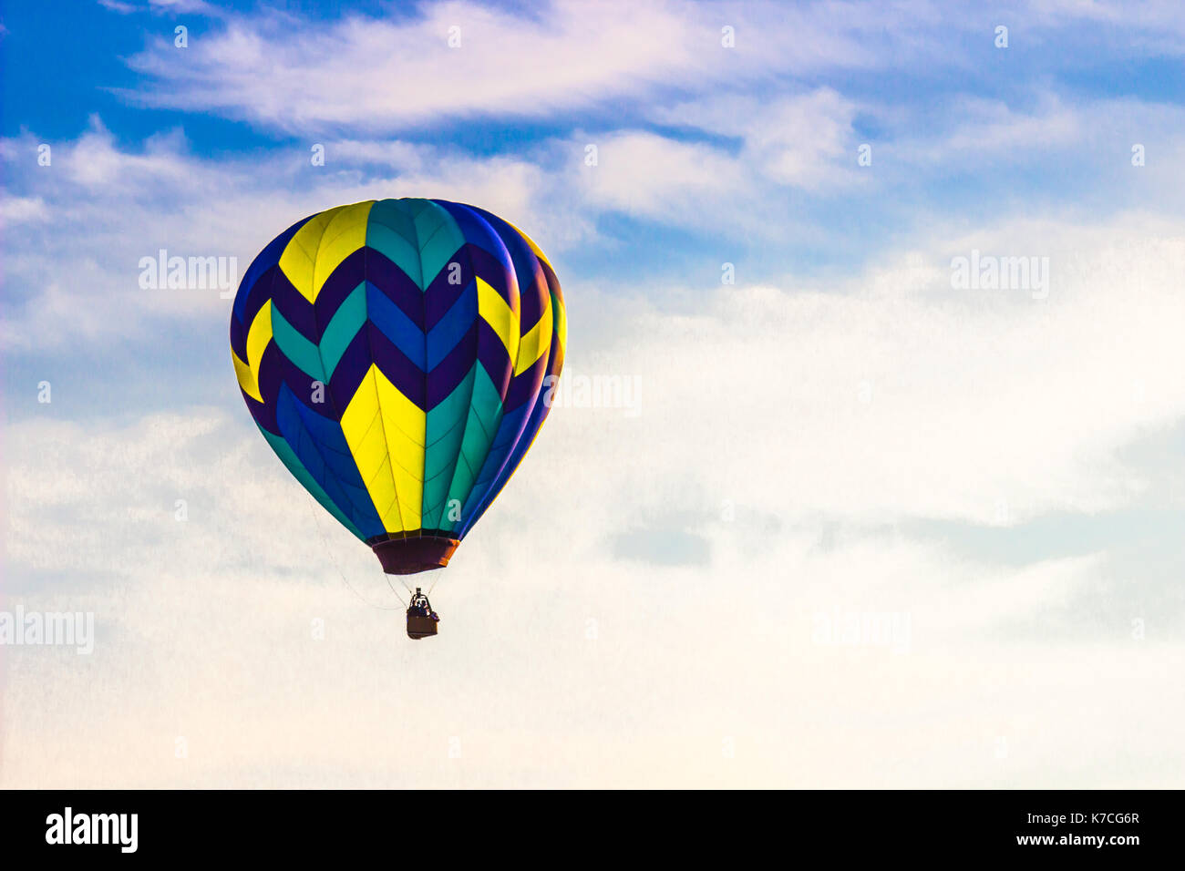 Colorful Hot Air Balloon Early In Morning Stock Photo - Alamy