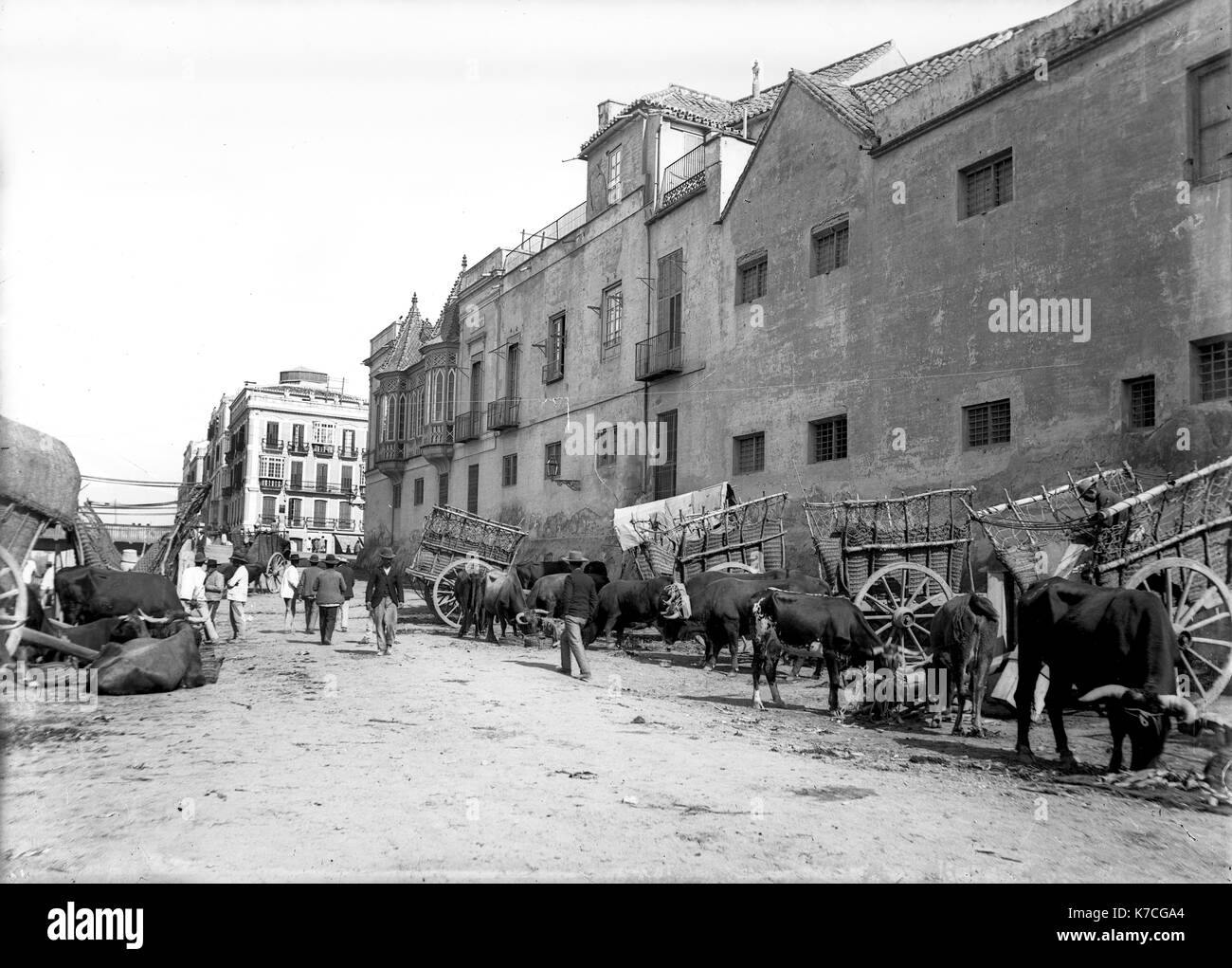 Spanish market town in the 1890s Spain Europe Stock Photo - Alamy
