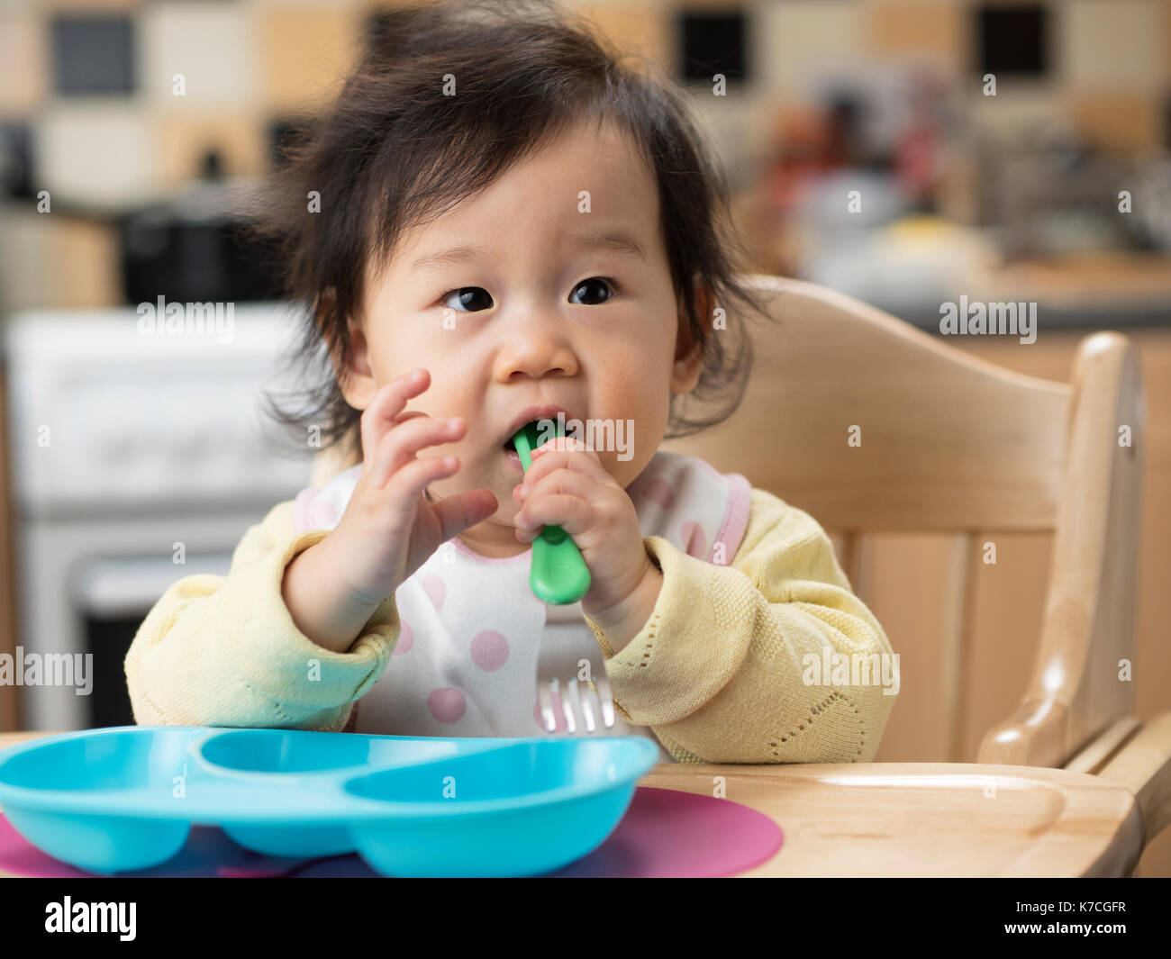 baby waiting food at home Stock Photo - Alamy