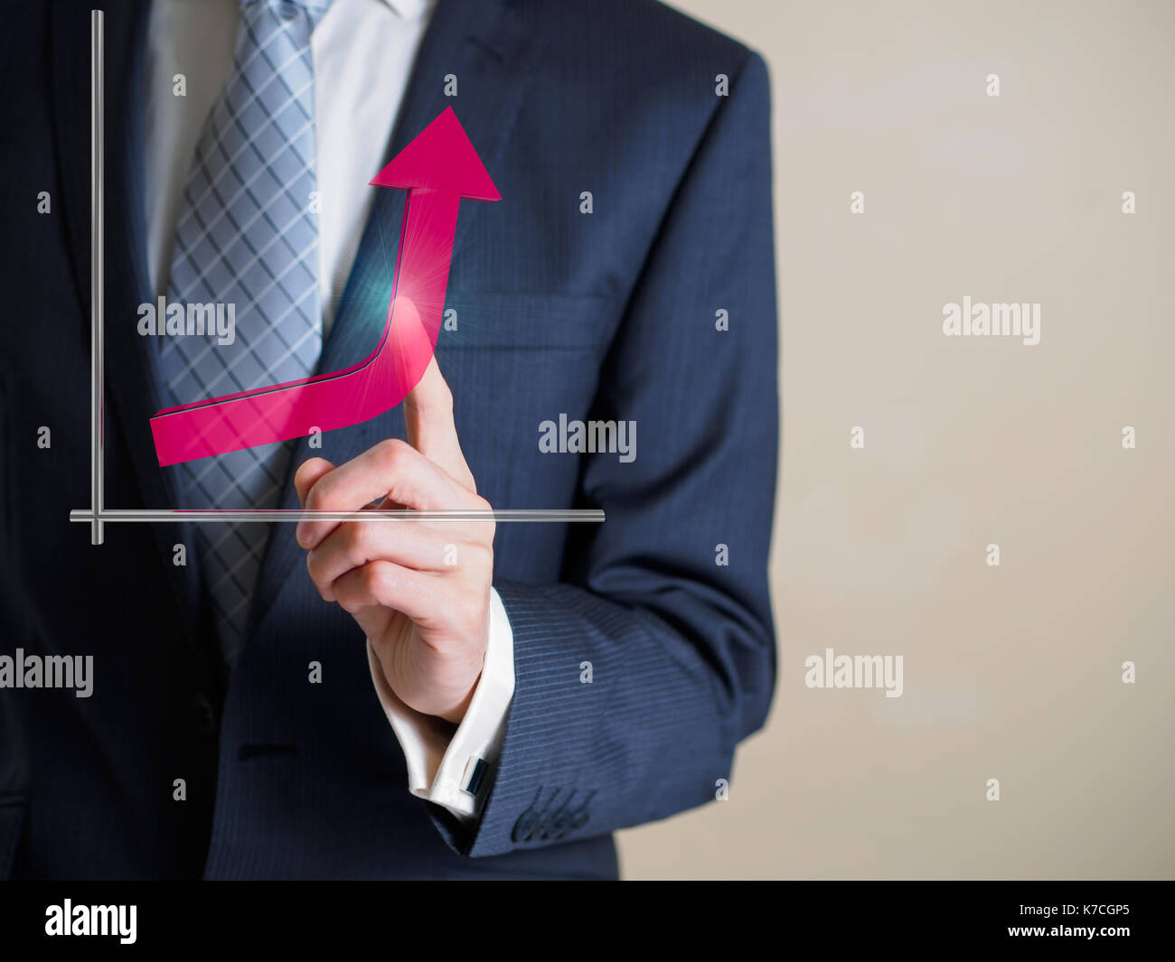 Business man point an infographic sign Stock Photo - Alamy