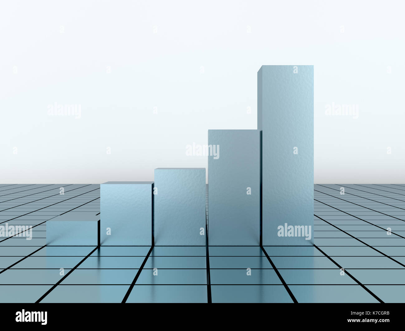 3d rendering of increasing bar chart Stock Photo - Alamy