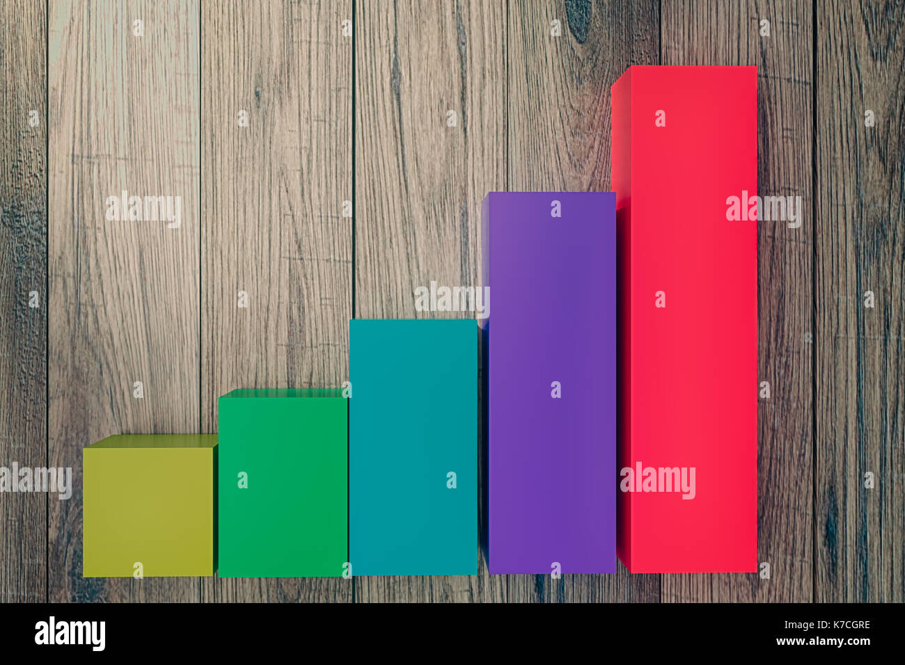 3d rendering of increasing bar garph Stock Photo - Alamy