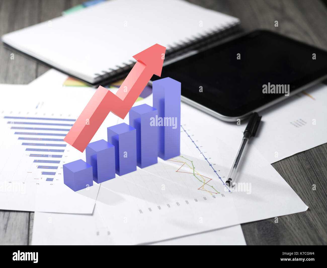 growing pie graph on table Stock Photo - Alamy