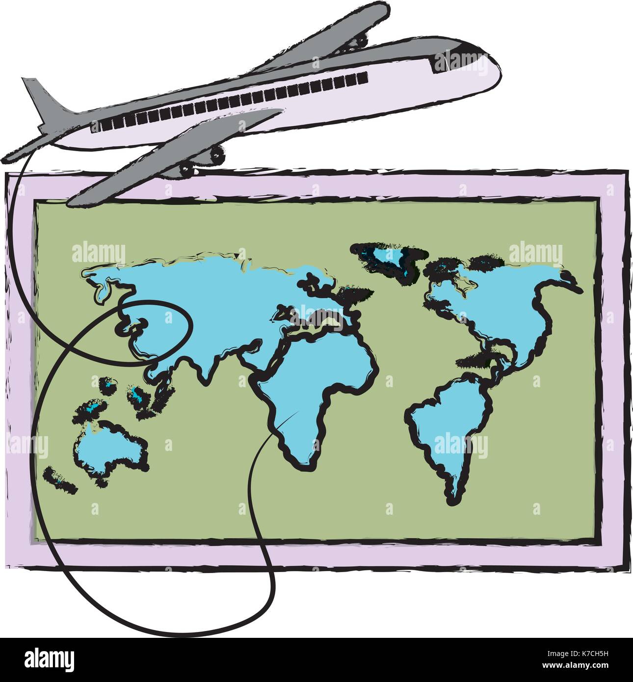 Airplane flying map guide hi-res stock photography and images - Alamy