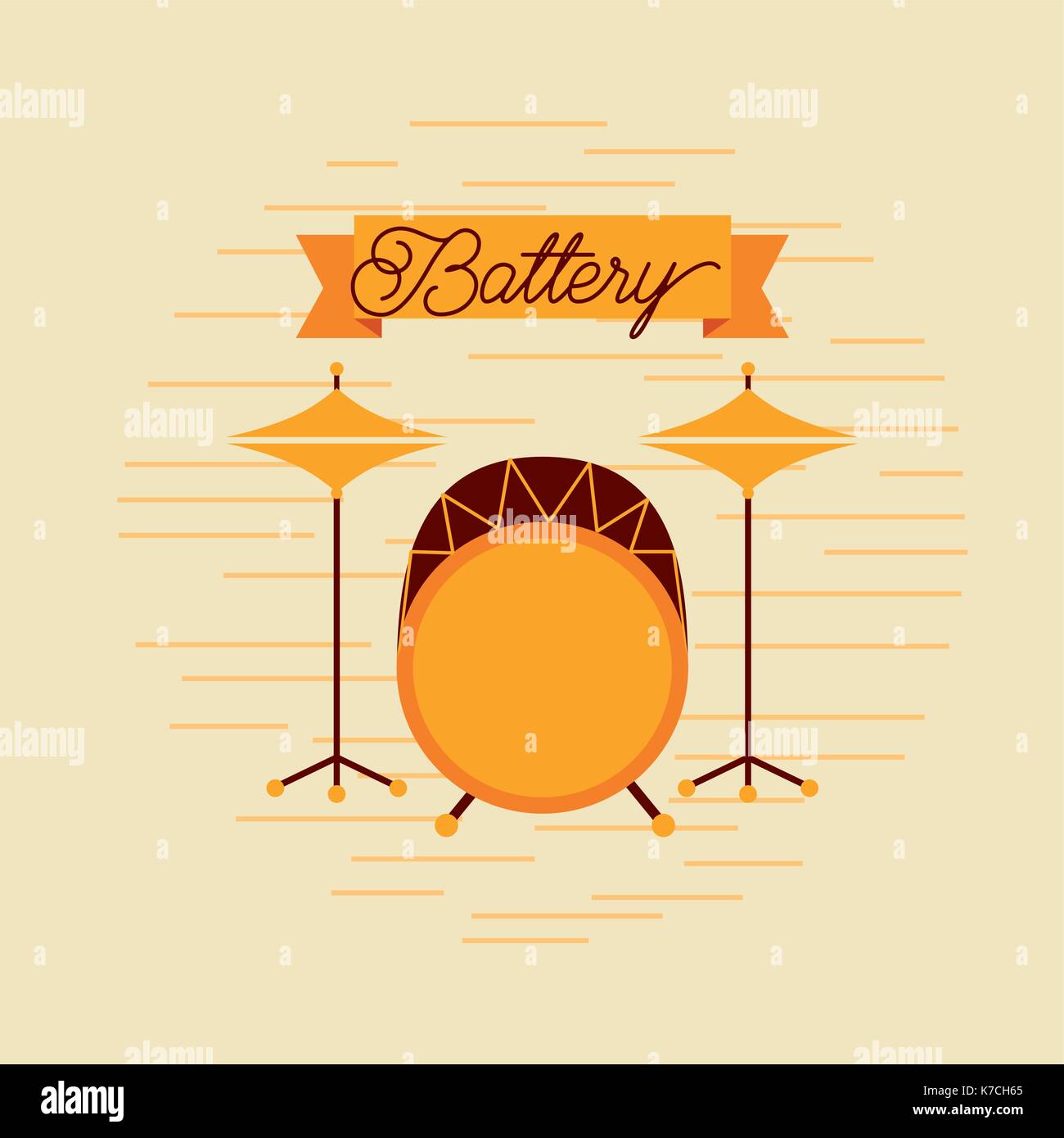 battery jazz instrument musical festival celebration Stock Vector Image ...