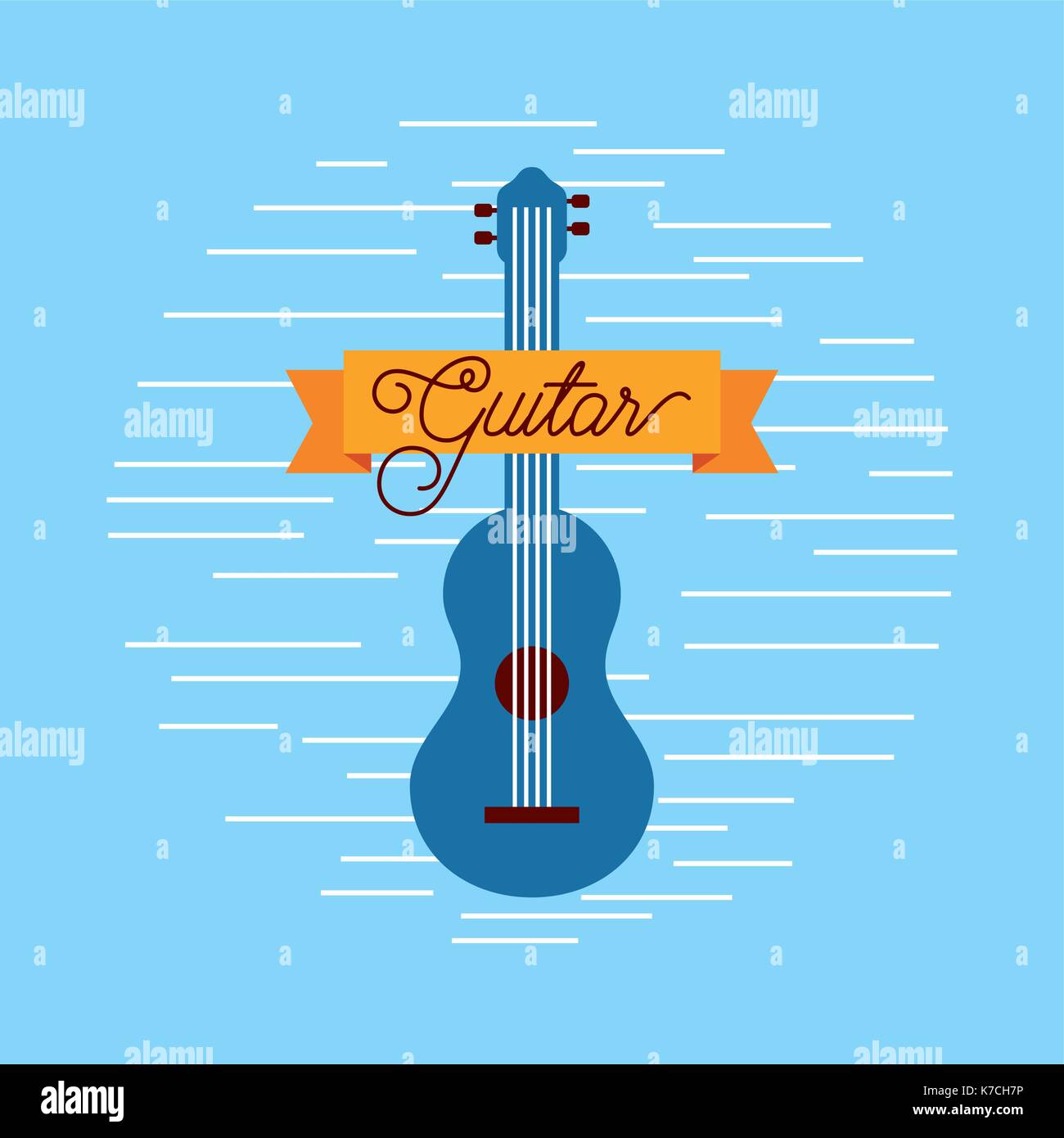 guitar jazz instrument musical festival celebration Stock Vector Image ...