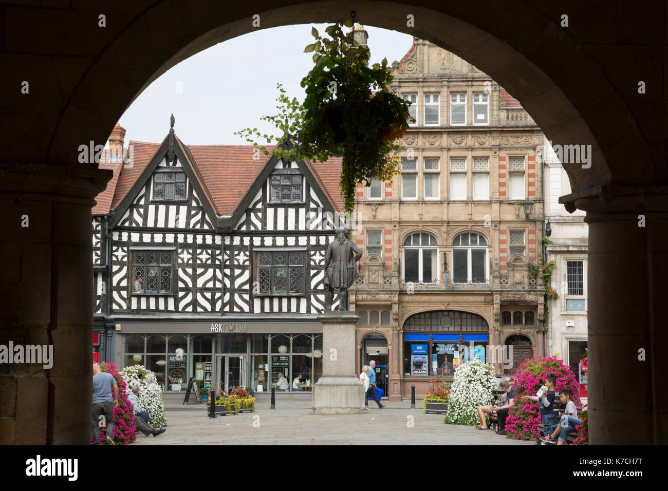 Old Market Hall and High Street; Shrewsbury Square, England; UK Stock ...