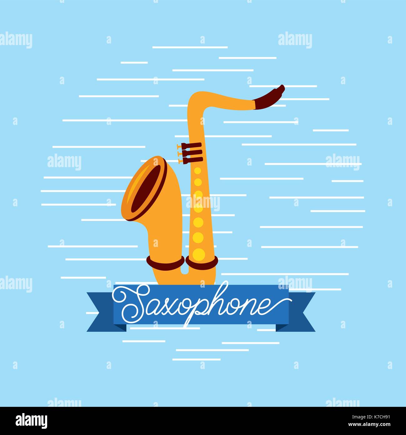 saxophone jazz instrument musical festival celebration Stock Vector ...