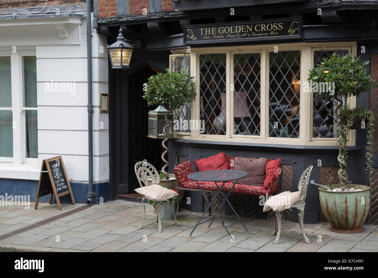 Golden Cross Pub, Restaurant and Hotel; Shrewsbury; England; UK Stock ...