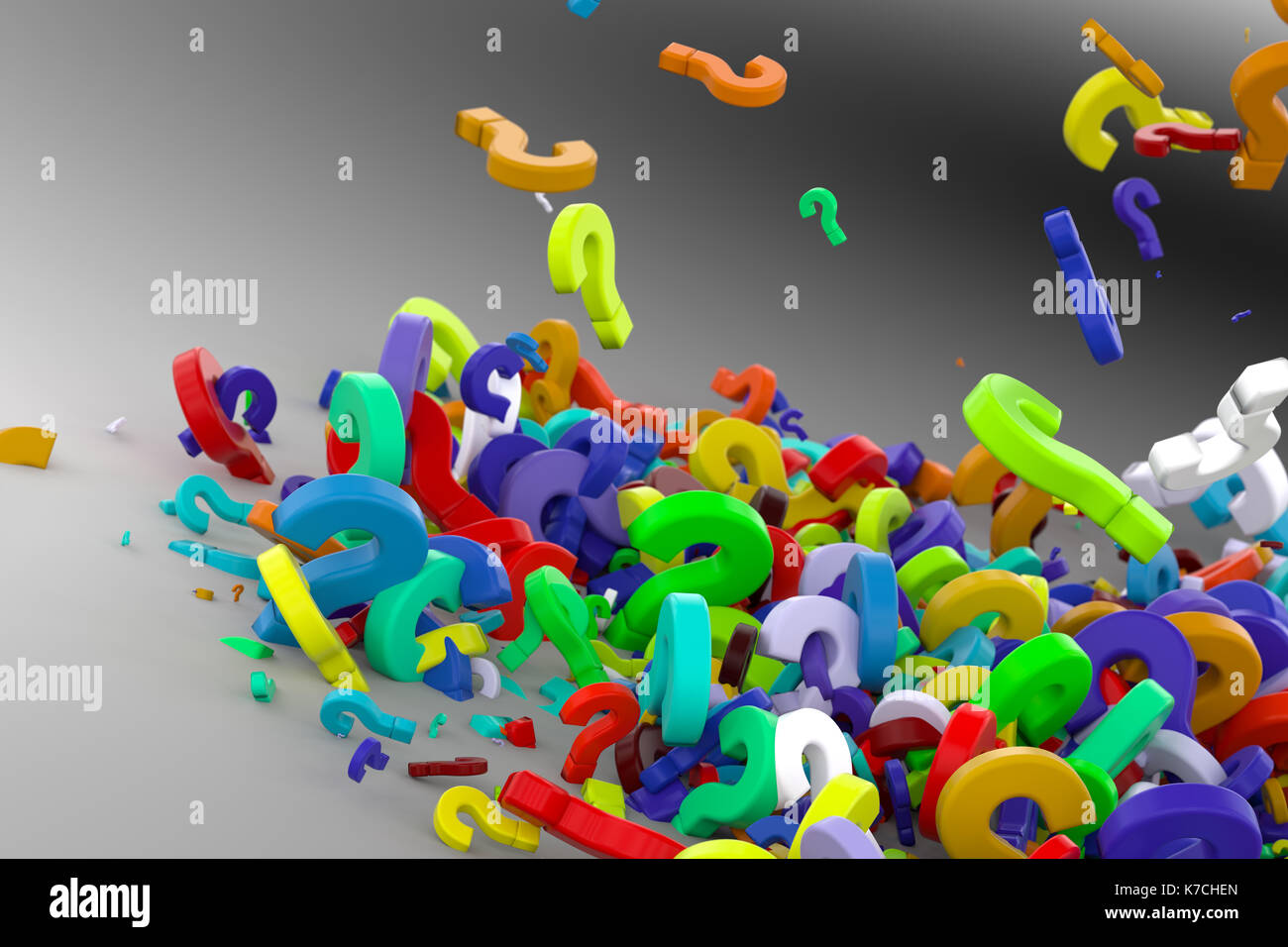 3d rendering of question marks Stock Photo - Alamy