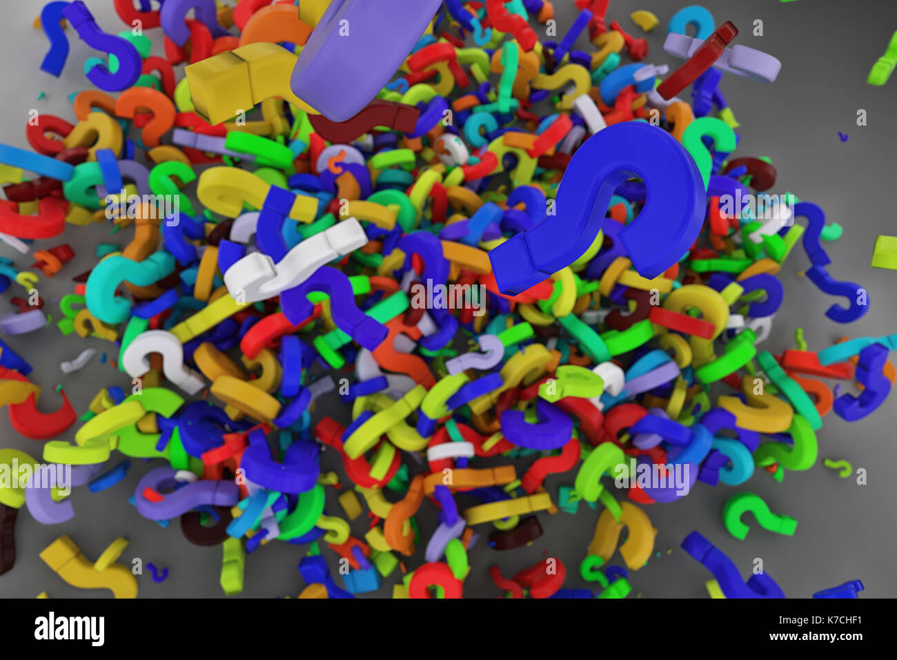 3d rendering of question marks Stock Photo - Alamy