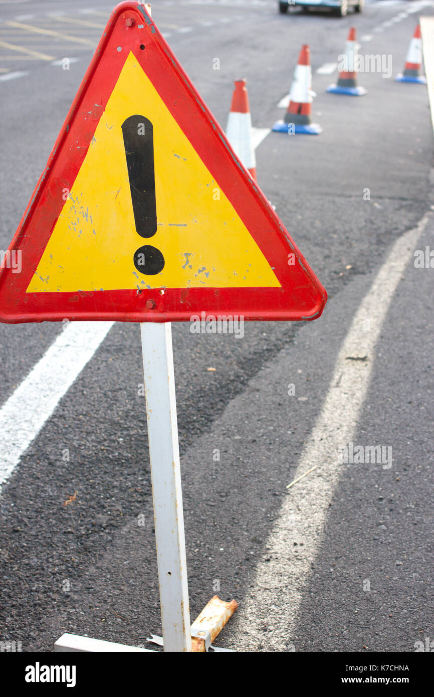 Road Sign Red Triangle Exclamation High Resolution Stock Photography ...