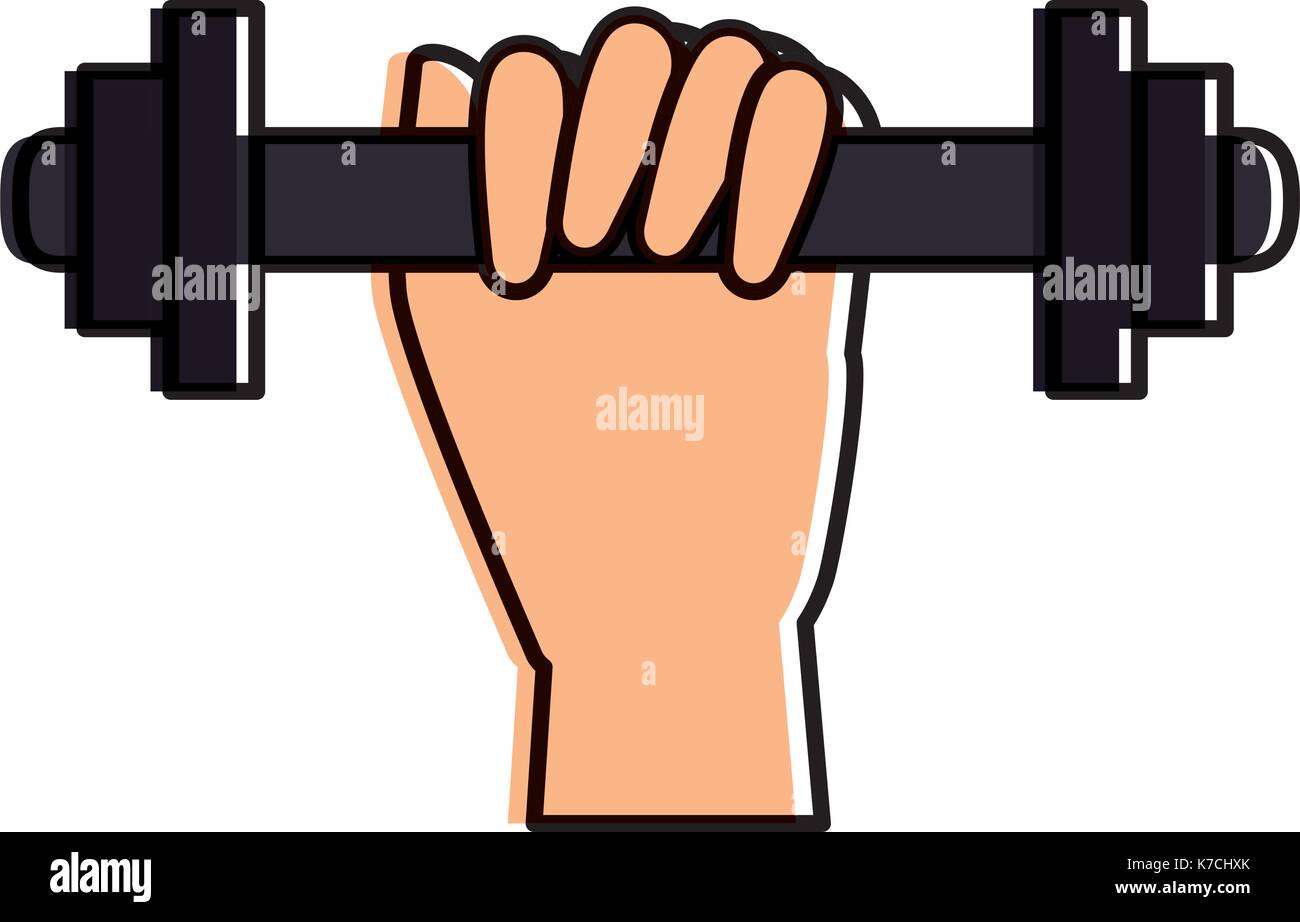 hand human with weight lifting device gym Stock Vector Image & Art - Alamy