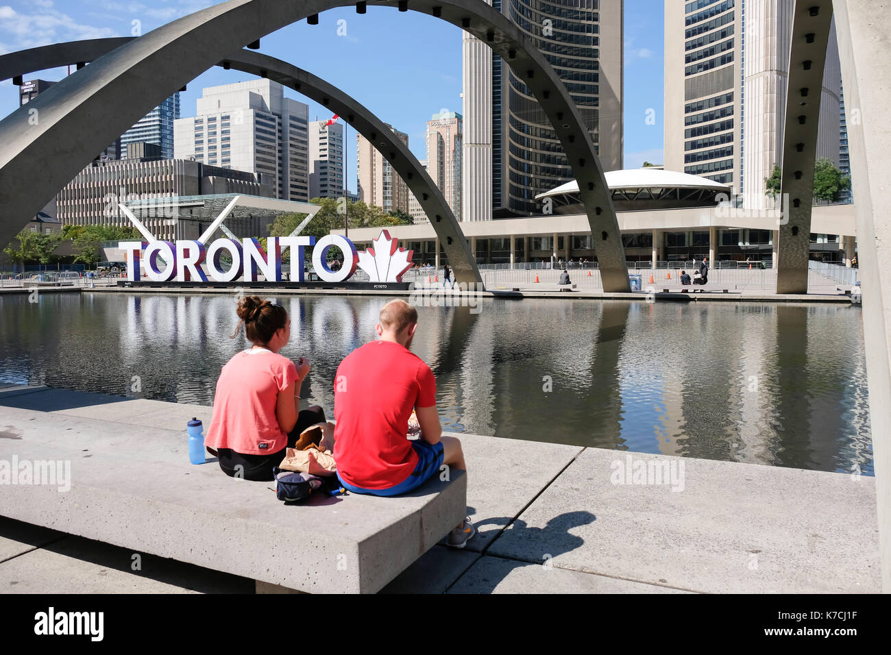 Canada,Ontario,Toronto City Hall and Nathan Philips Square Stock Photo ...