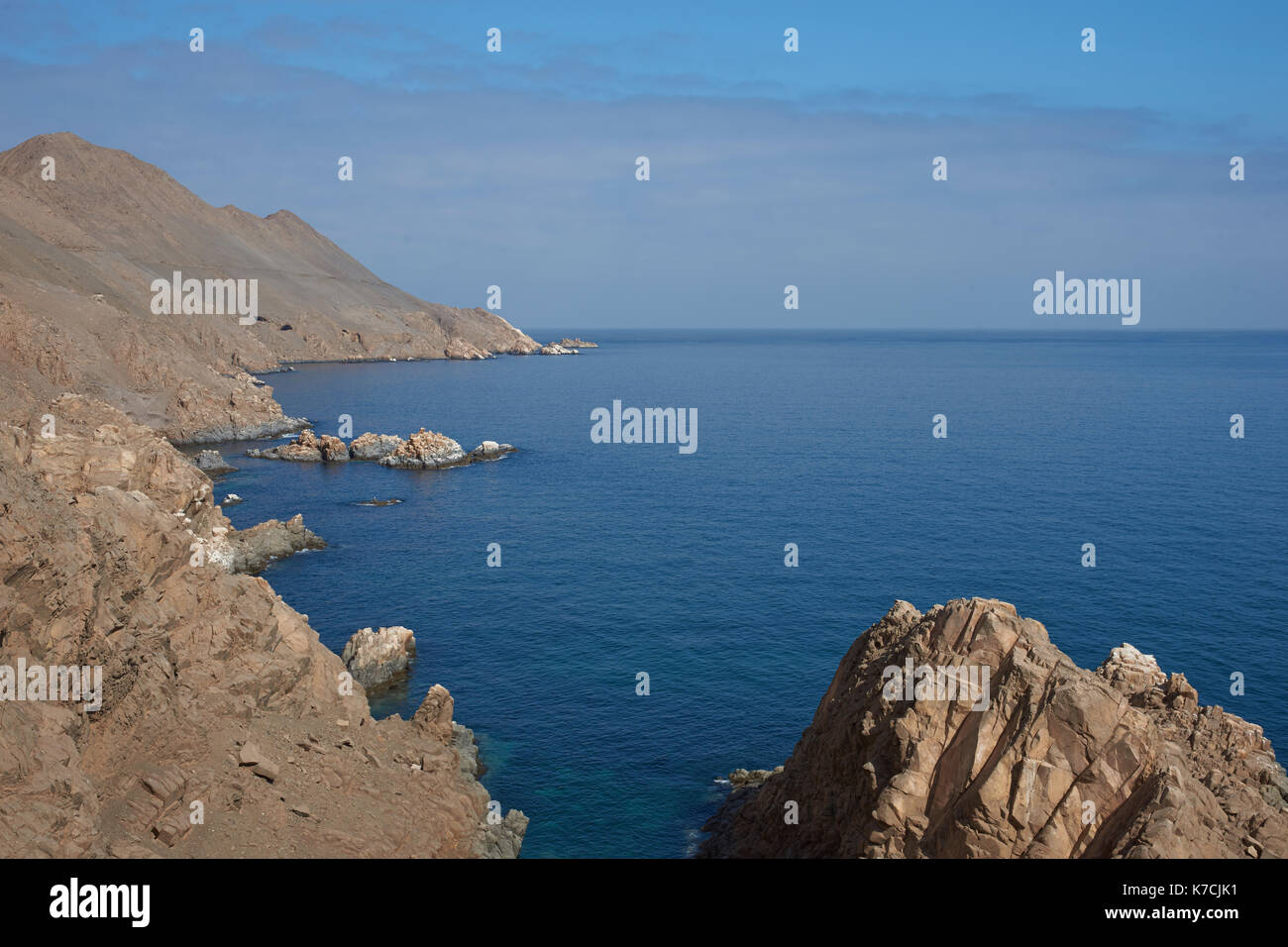 Coast of northern Chilean Pisagua, where the Atacama Desert meets the ...