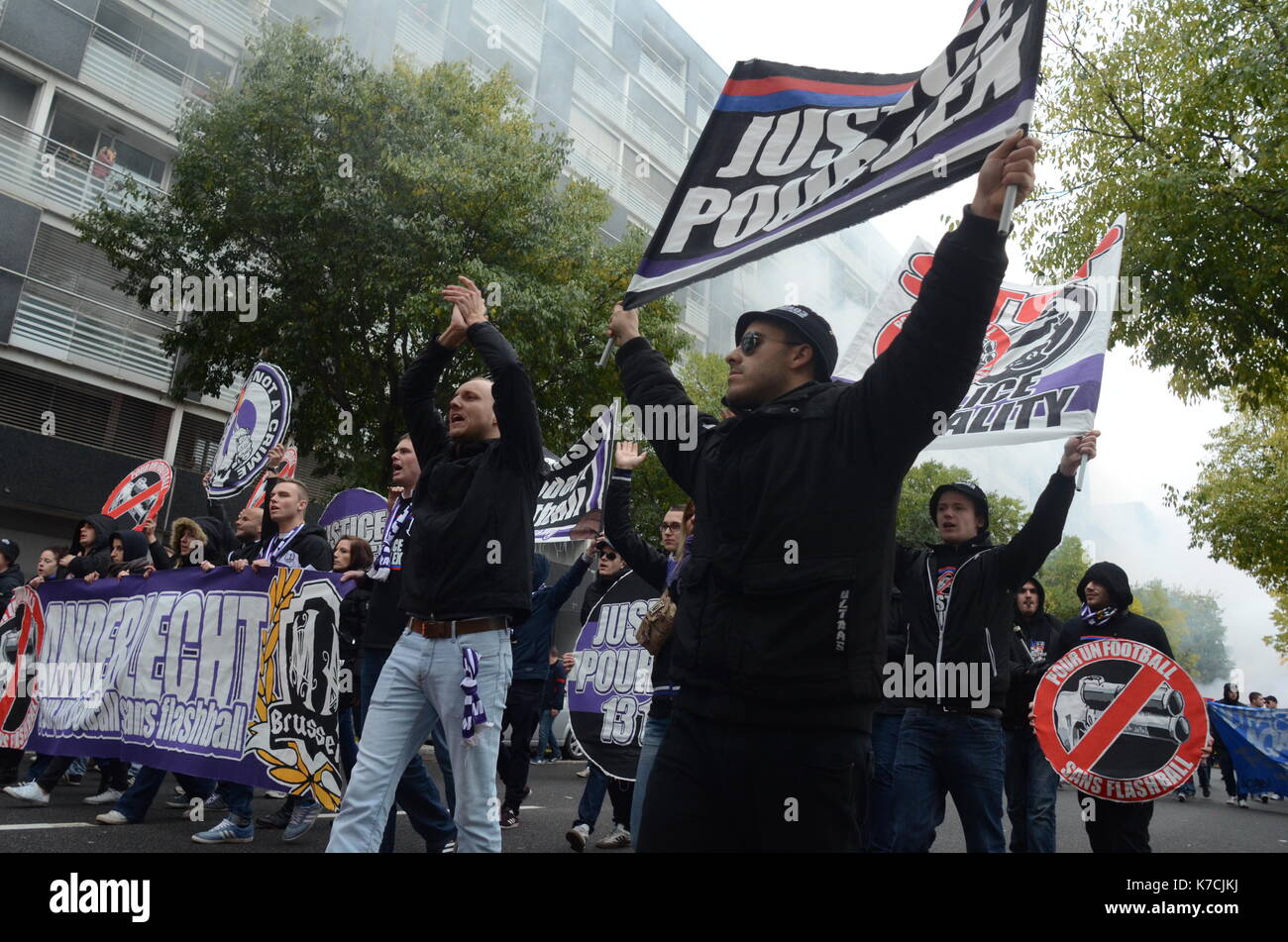 Football supporters march to protest Police violences, Lyon, France ...