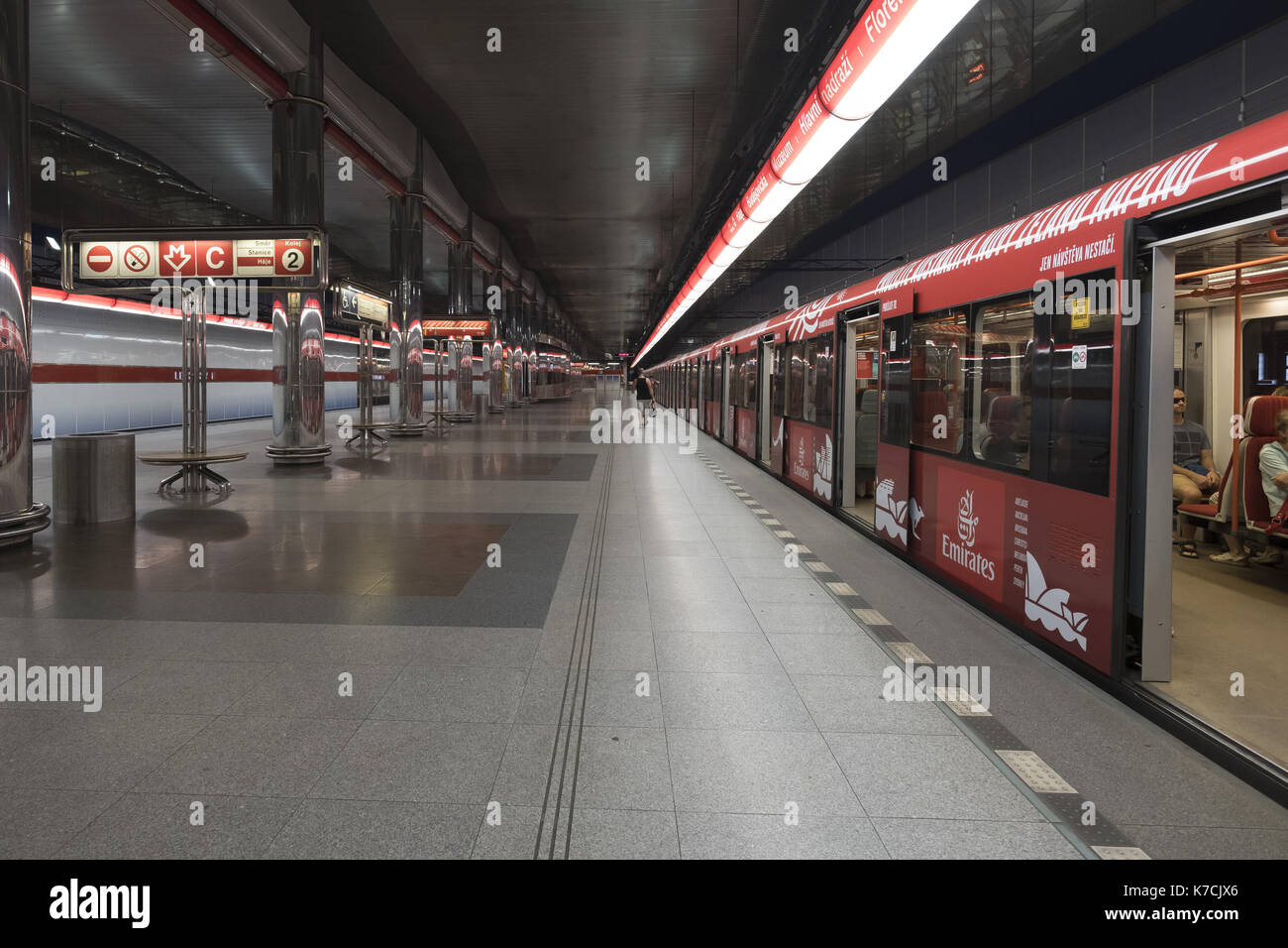 The Prague Metro is a metropolitan rail network of three lines, 54 ...