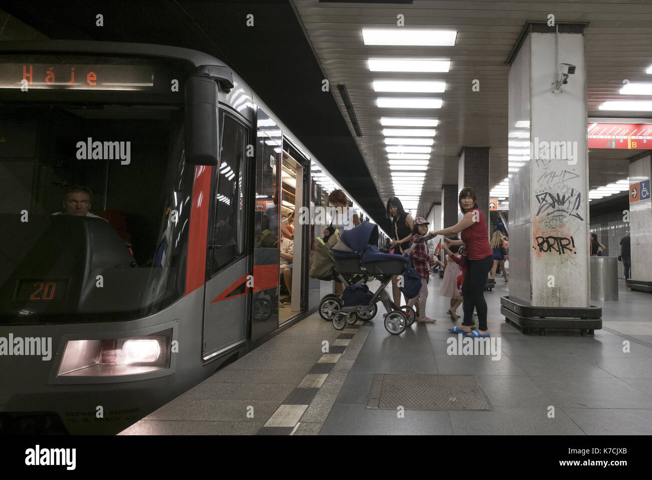 The Prague Metro is a metropolitan rail network of three lines, 54 ...