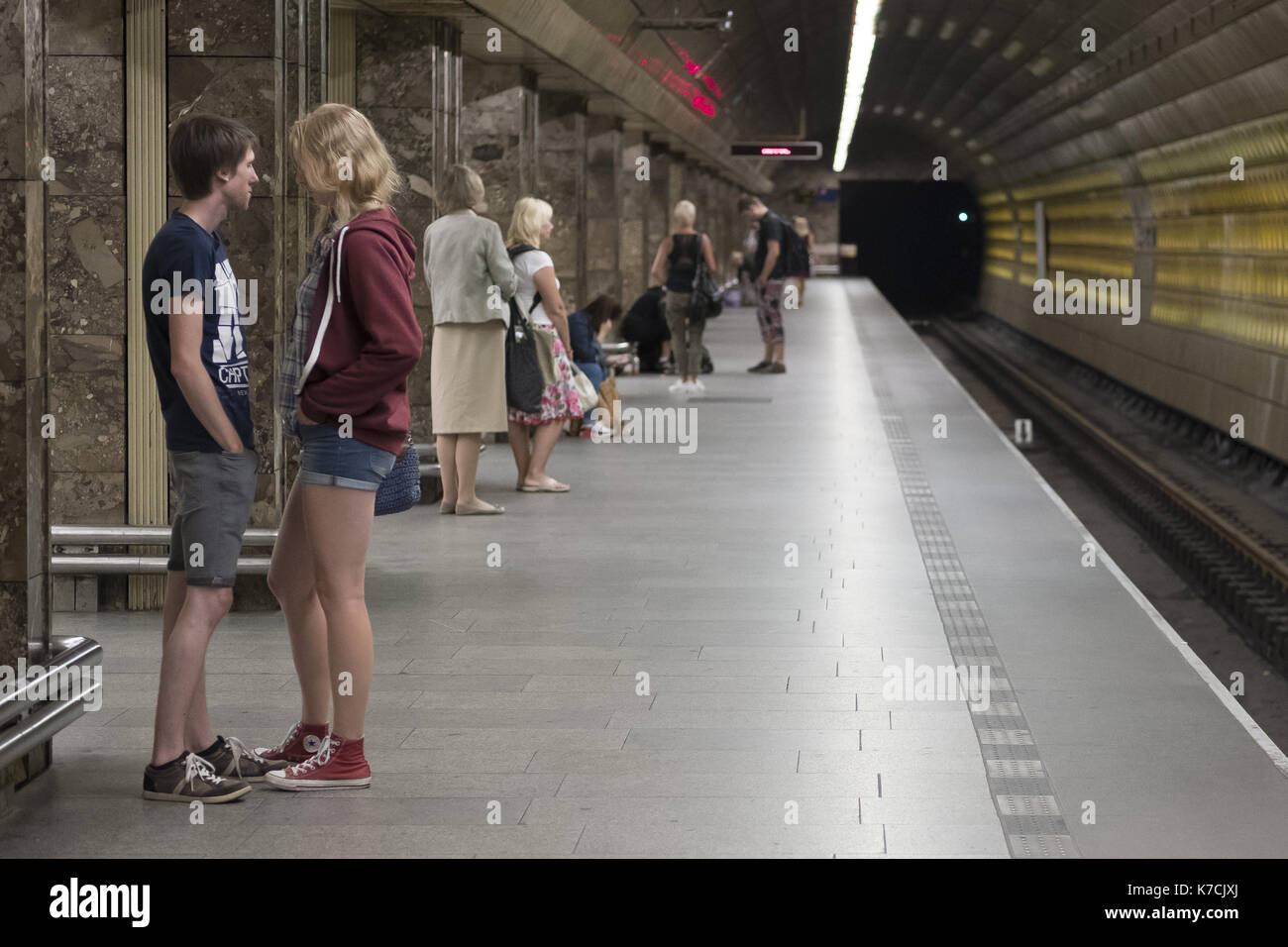 The Prague Metro is a metropolitan rail network of three lines, 54 ...