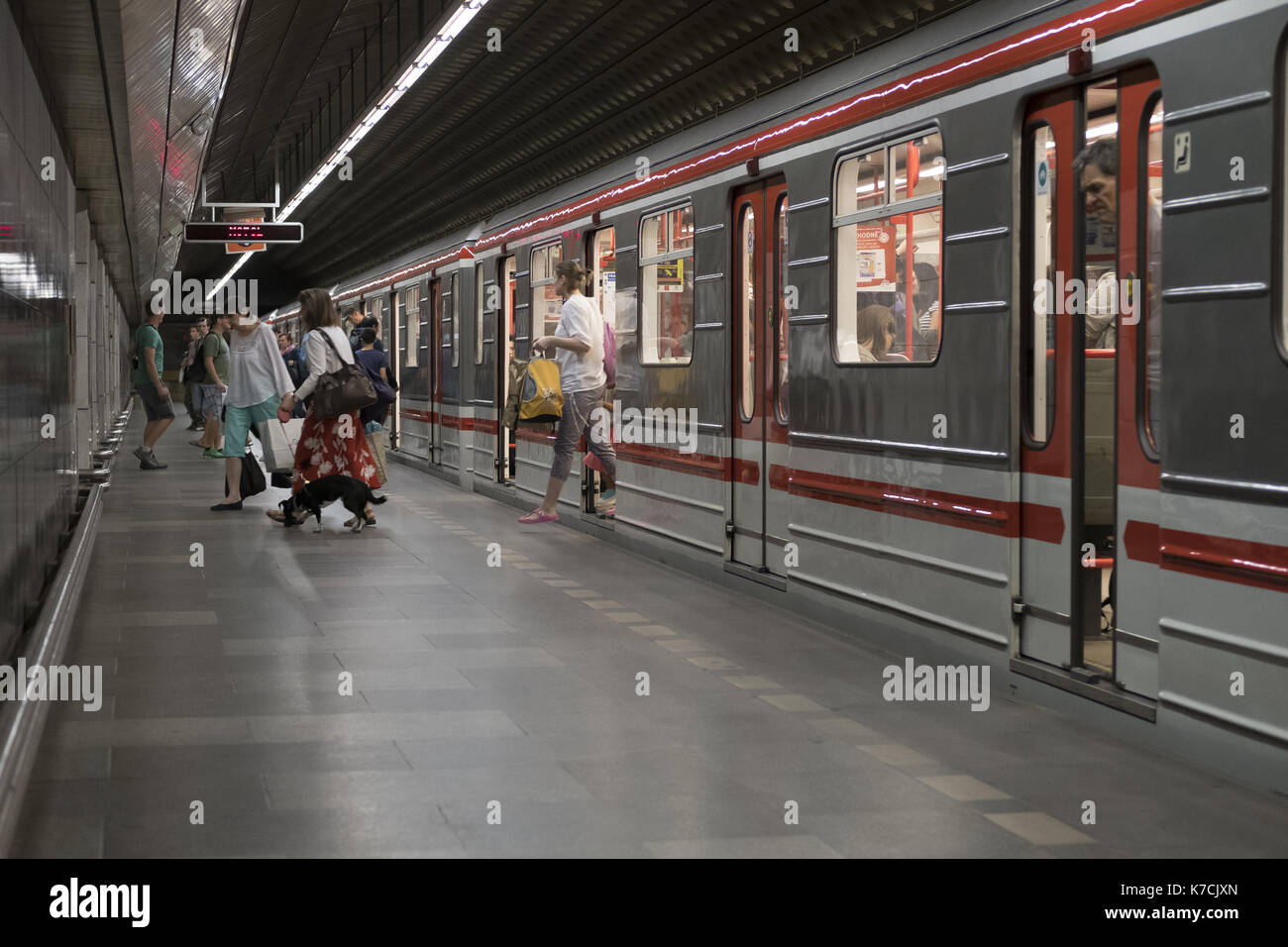 The Prague Metro is a metropolitan rail network of three lines, 54 ...