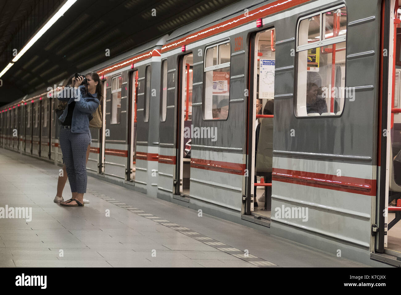The Prague Metro is a metropolitan rail network of three lines, 54 ...