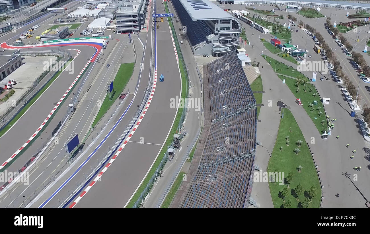 The formula 1 track in Sochi, the Olympic village in Sochi. Building ...