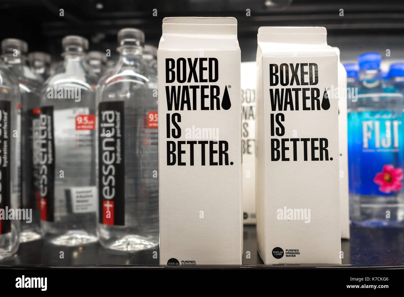 SEATTLE- April 9, 2017: Boxed Water Is Better for sale on a grocery ...