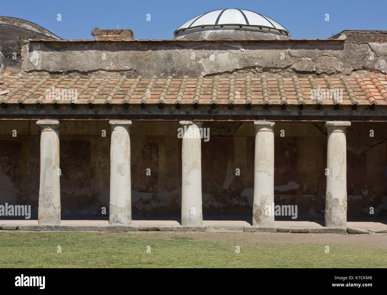 Pompei, Italy: August 9, 2014. Stabian Thermal baths complex in the ...