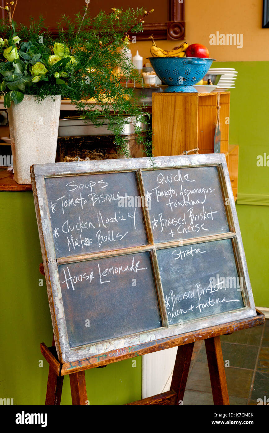 Seattle chalkboard menu at a neighborhood cafe Stock Photo - Alamy