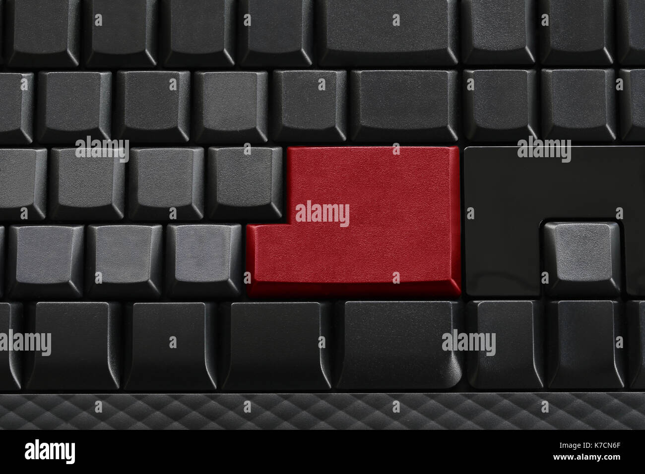 Keypad of black keyboard and have red enter button for design ...