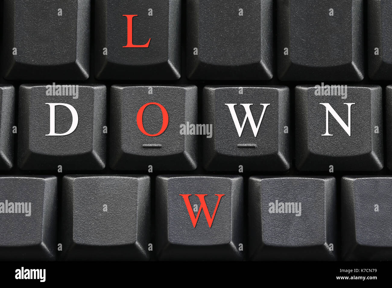The letter of Down and Low on computer keyboard background for design ...