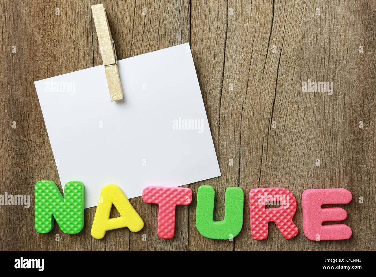 The Alphabet of NATURE Lay on old brown wood floor background and have ...