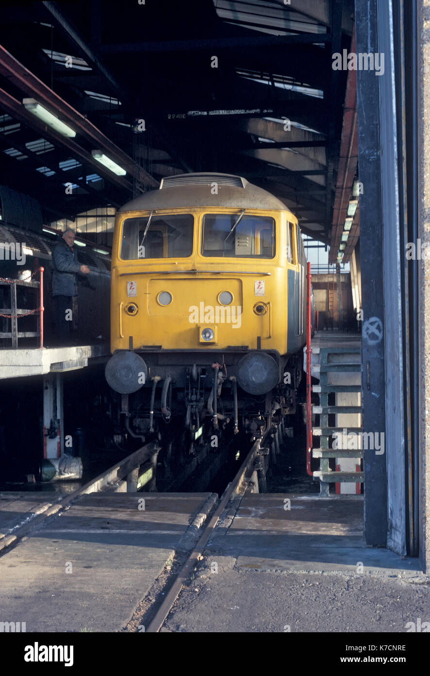 Class 47 locomotive inside Stratford Motive Power Depot in London in ...