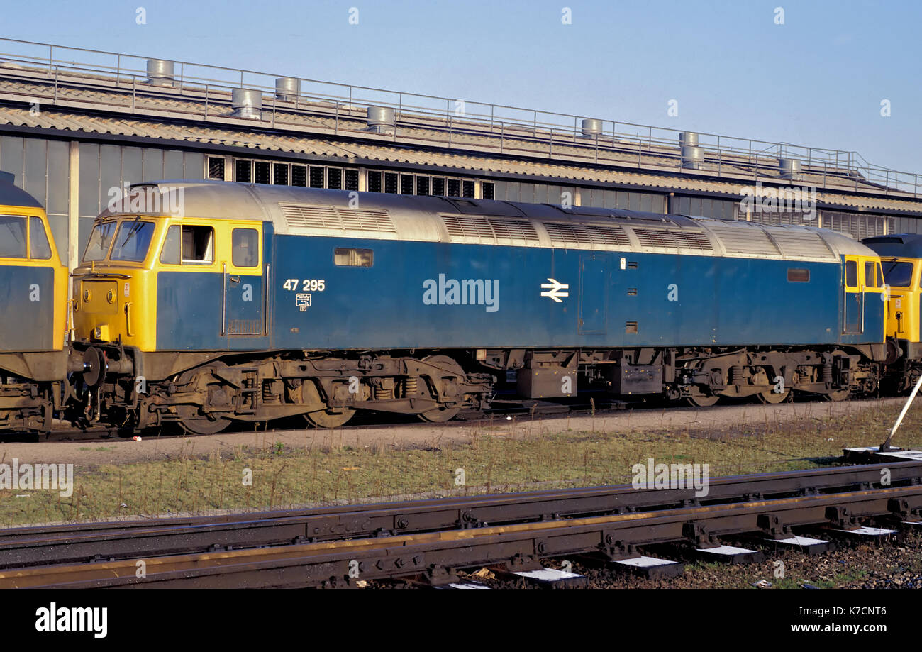 Class 47 locomotive stabled at Stratford Motive Power Depot in London ...