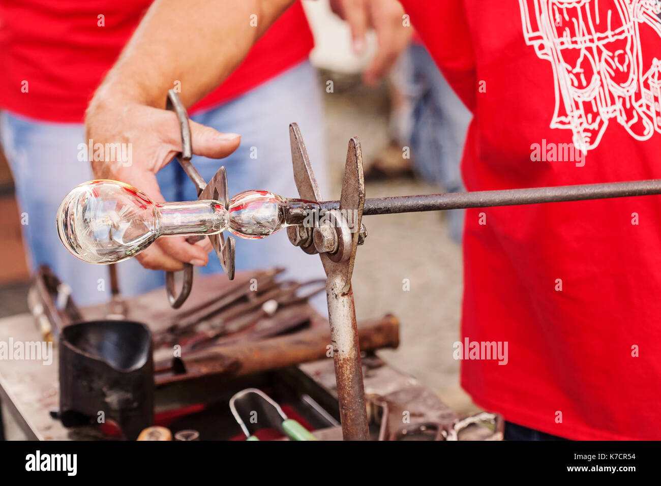 Glass maker artist doing glass Stock Photo - Alamy