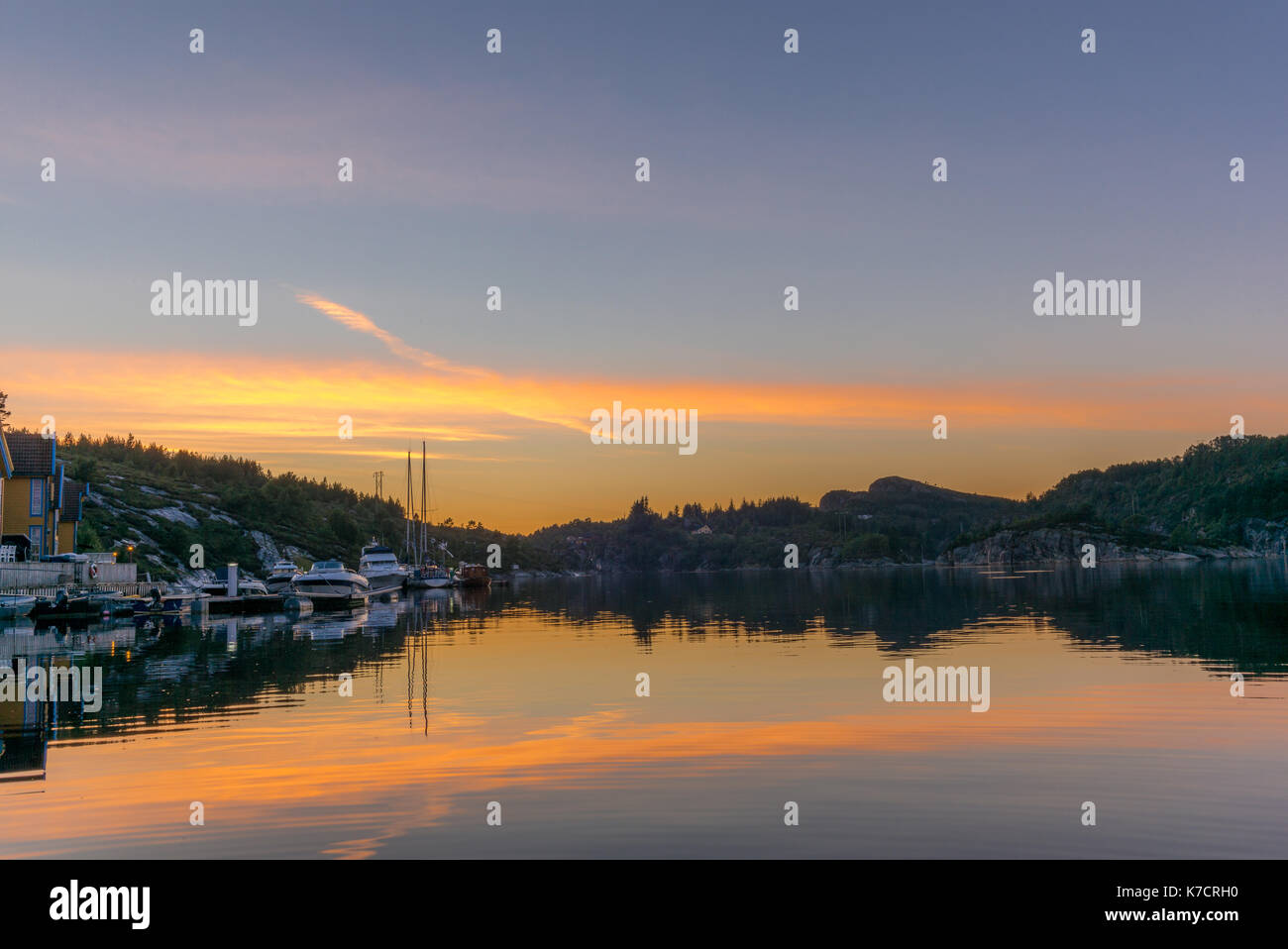 Reflections on the sea in the fjord of Bergen in Norway - 3 Stock Photo ...