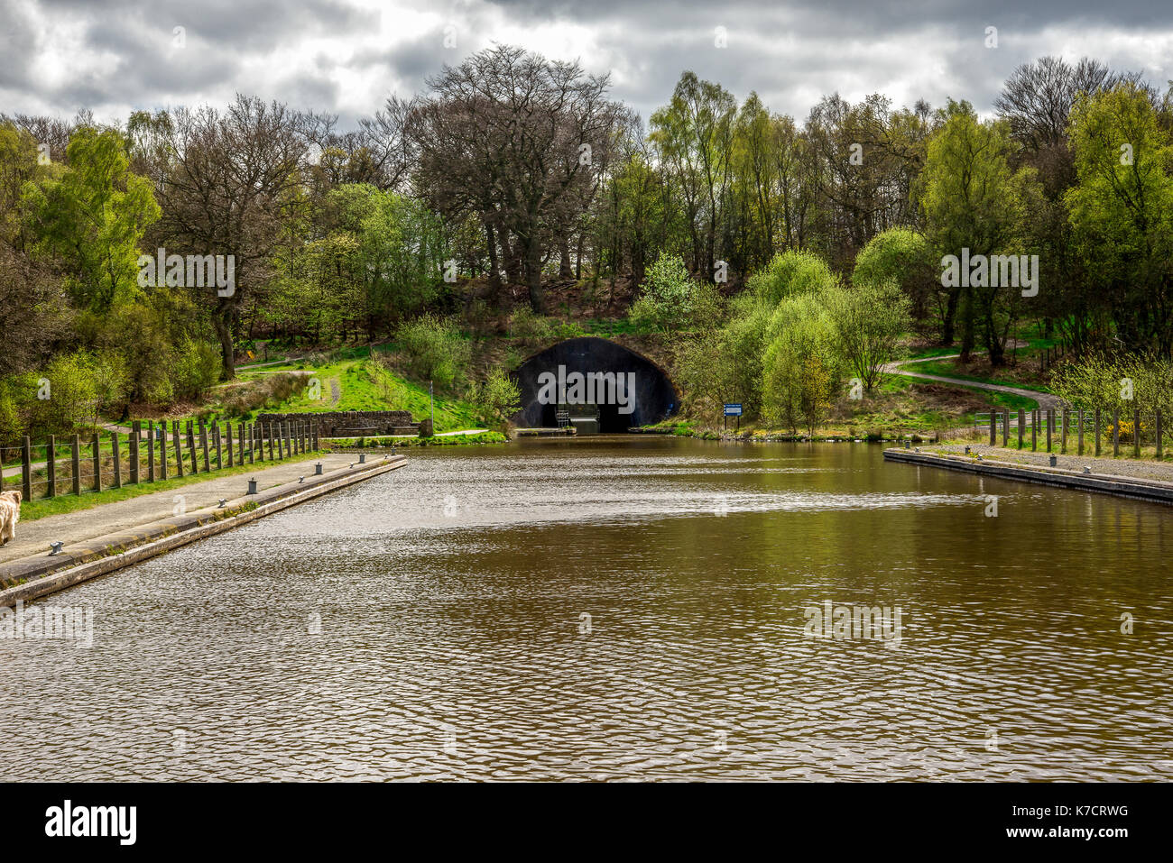 A tunnel connecting top of Falkirk Wheel with Union canal locks in ...