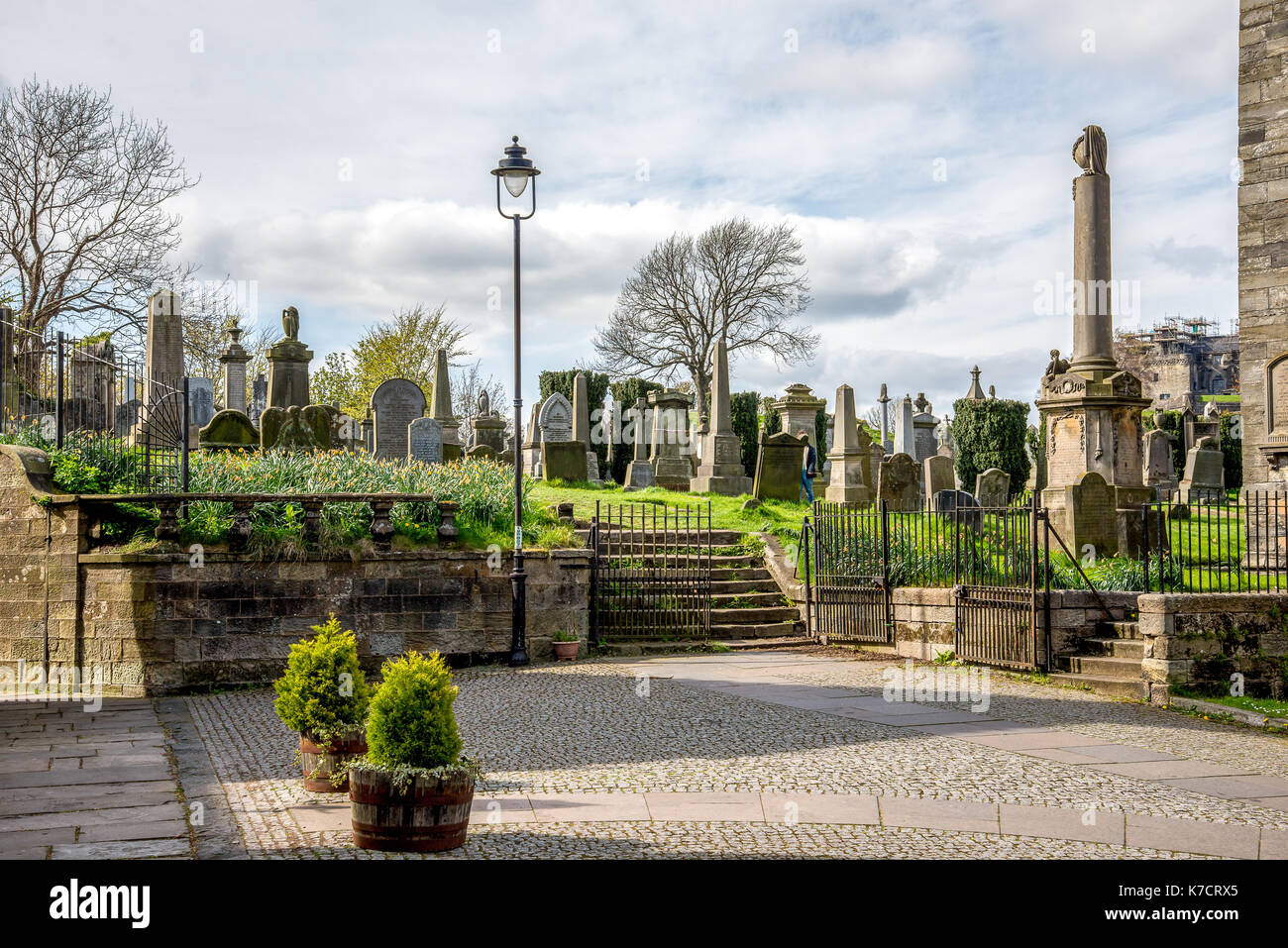 A cemetery near the Church of Holy Rude in Striling city, Scotland ...