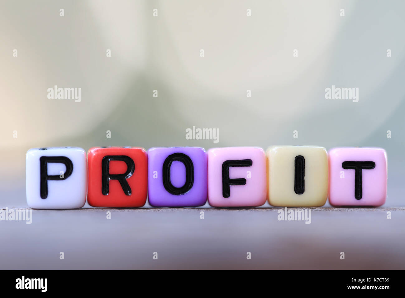 Textbox of Profit and green blur bokeh background in concept of growth ...