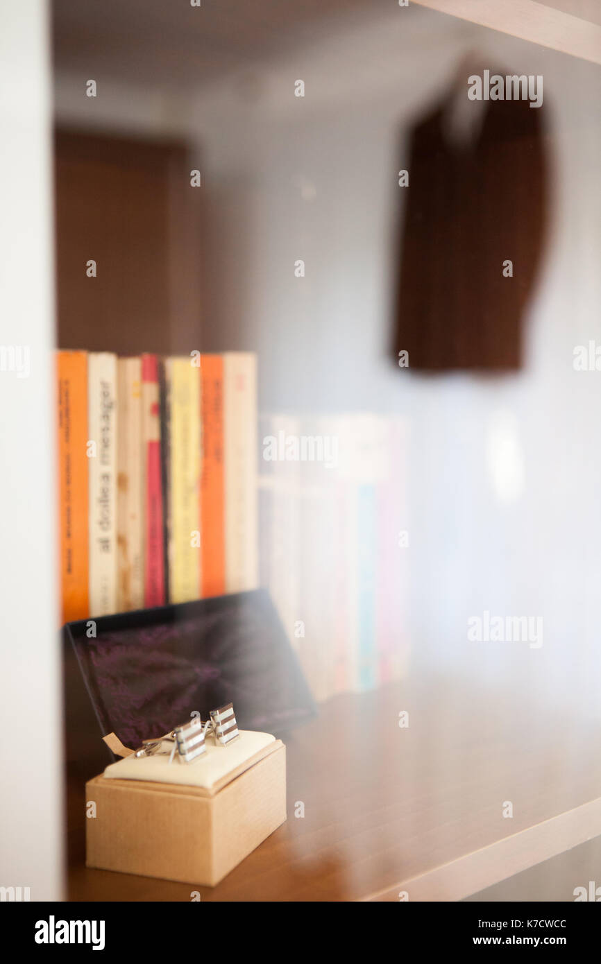 Shirt buttons and bow in a box Stock Photo - Alamy