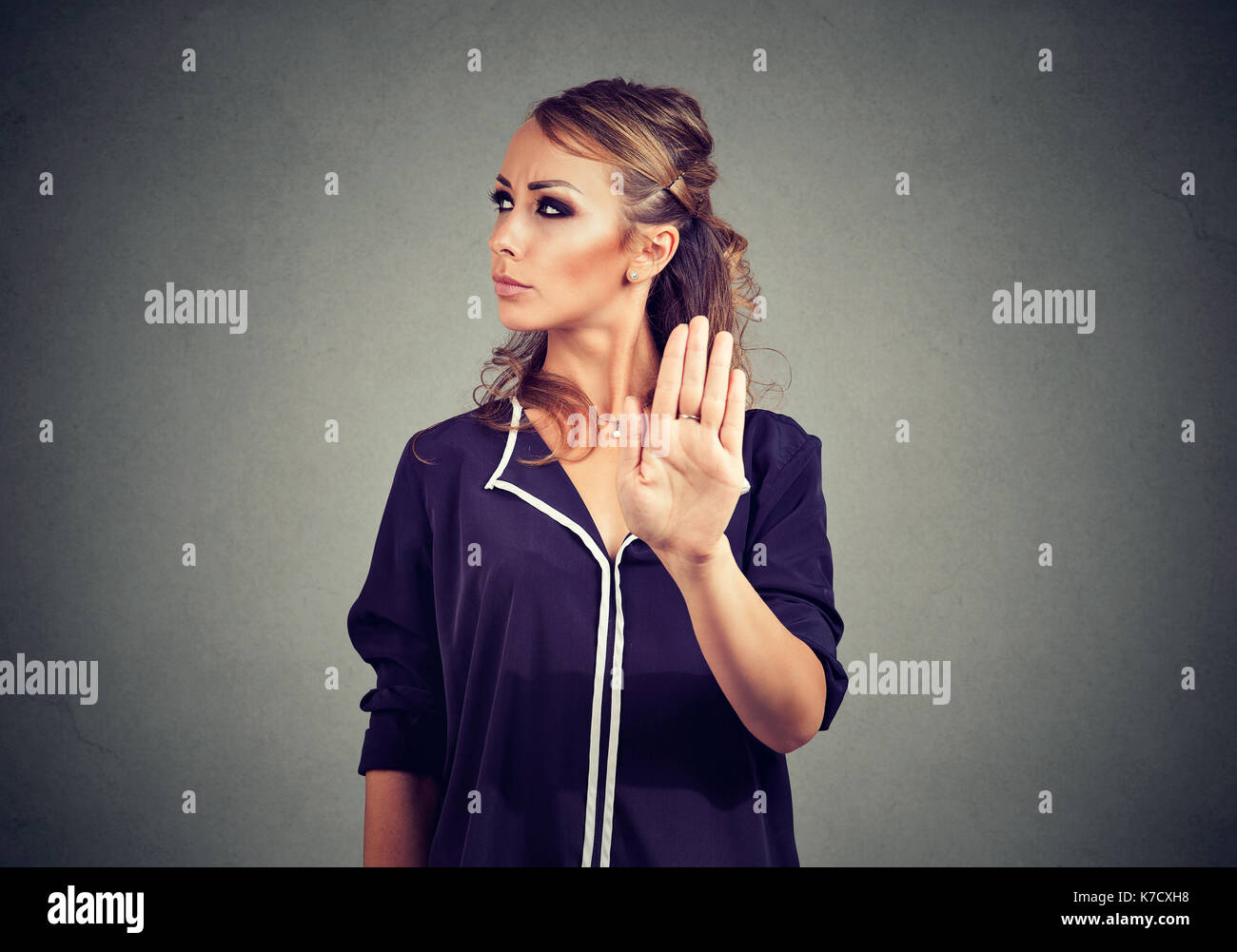 Closeup portrait annoyed angry woman with bad attitude giving talk to ...